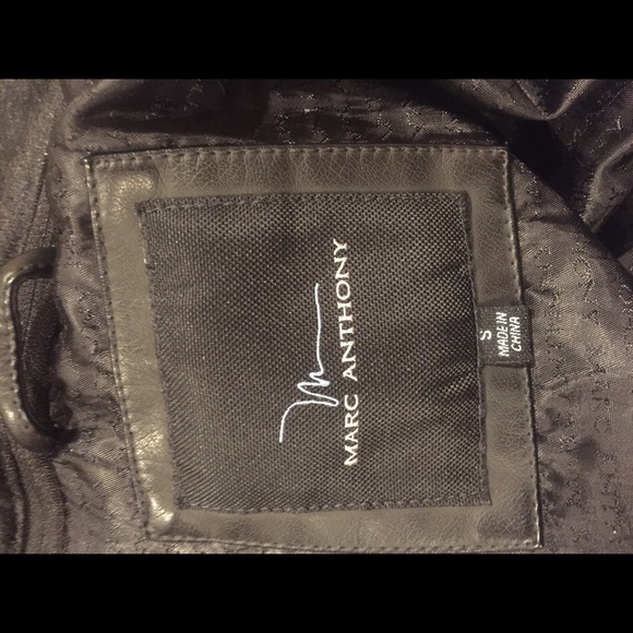 Marc Anthony | Jackets & Coats | Marc Anthony Black Faux Leather Hooded ...